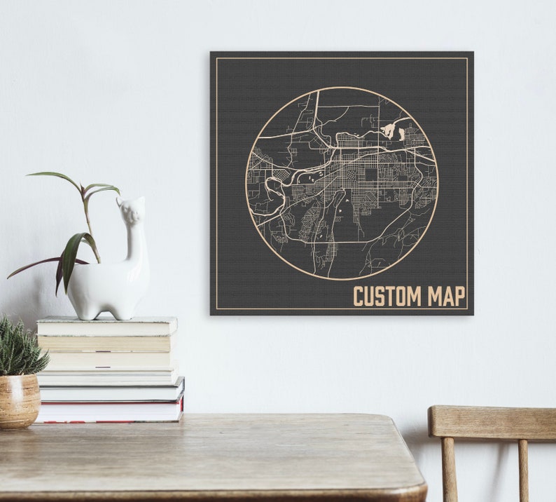Custom Map Custom Map Print Map With Streets Map of - Etsy