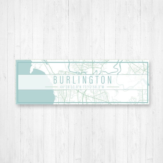 Burlington Vermont Street Map Sign Hanging Canvas Map of | Etsy