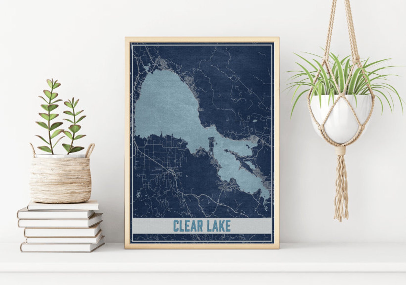 Clear Lake California Map Print Clear Lake Magnetic Poster - Etsy