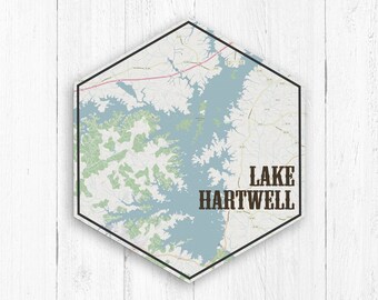 Lake Hartwell Map | Etsy