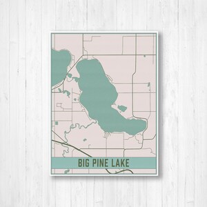 Big Pine Lake Minnesota Map Print | Big Pine Lake Magnetic Poster Frame ...
