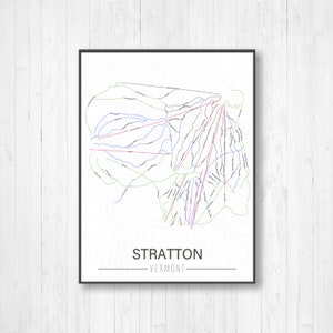 Stratton Vermont Ski Trail Map | Hanging Canvas of Stratton Ski Trail ...