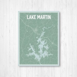 Lake Martin Alabama Street Map Print | Lake Martin Magnetic Poster ...