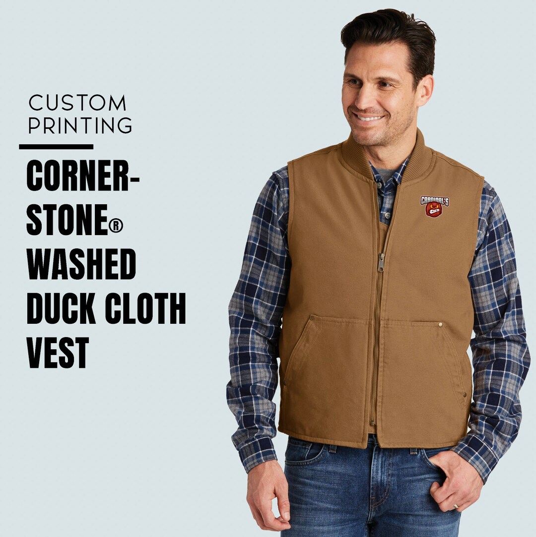Cornerstone® Washed Duck Cloth Vest | Custom Cloth Vest | Comfortable ...
