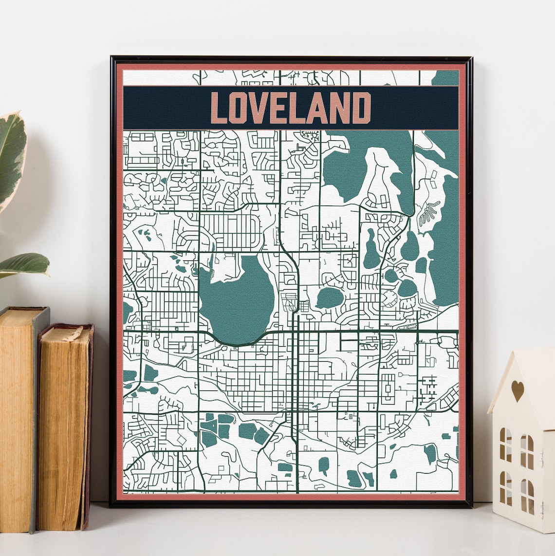 Loveland Colorado City Street Map Hanging Canvas Map of - Etsy