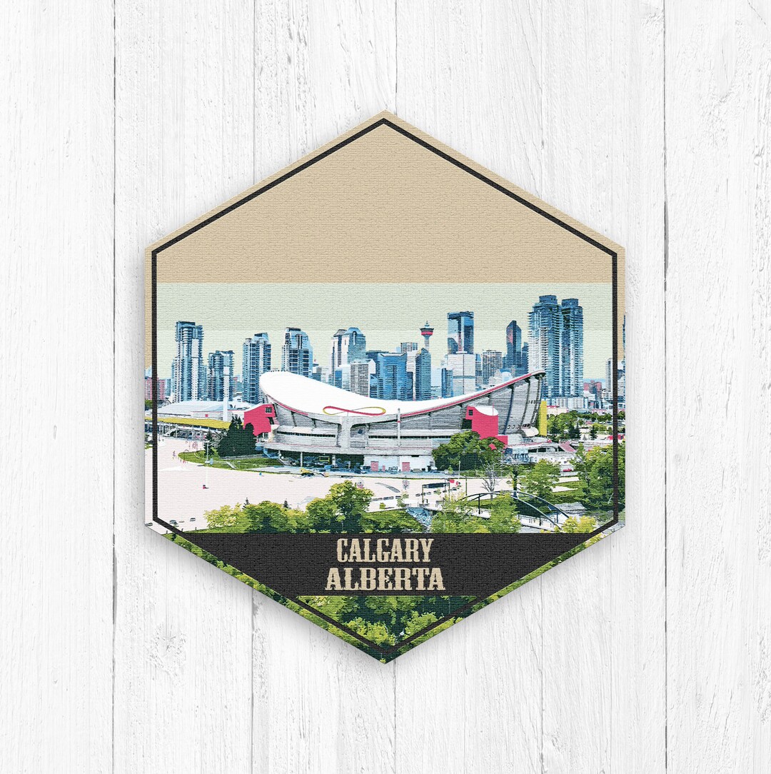 Calgary Alberta Hexagon Illustration by Printed Marketplace - Etsy