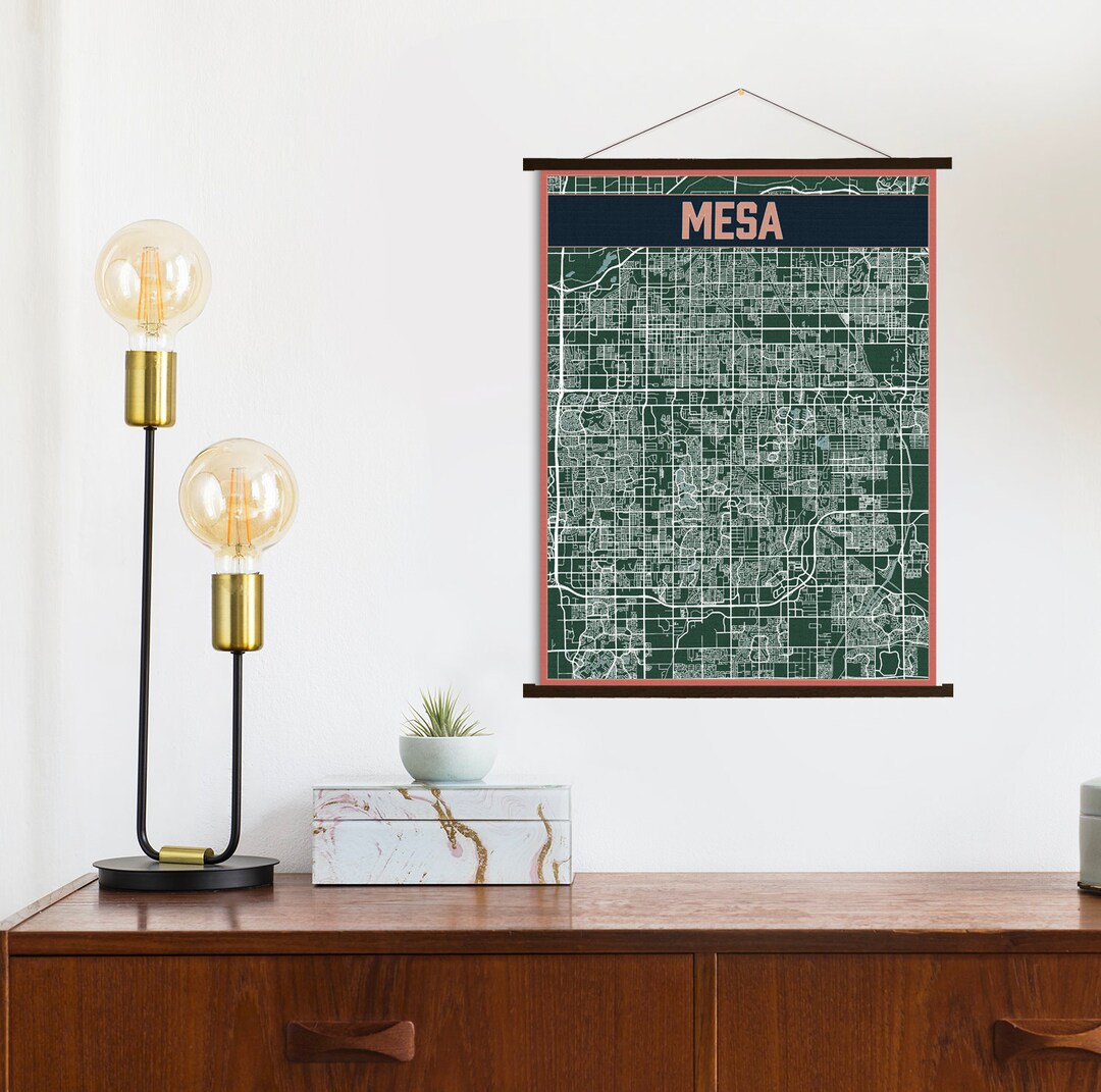 Mesa Arizona City Street Map | Hanging Canvas Map of Mesa | Printed ...