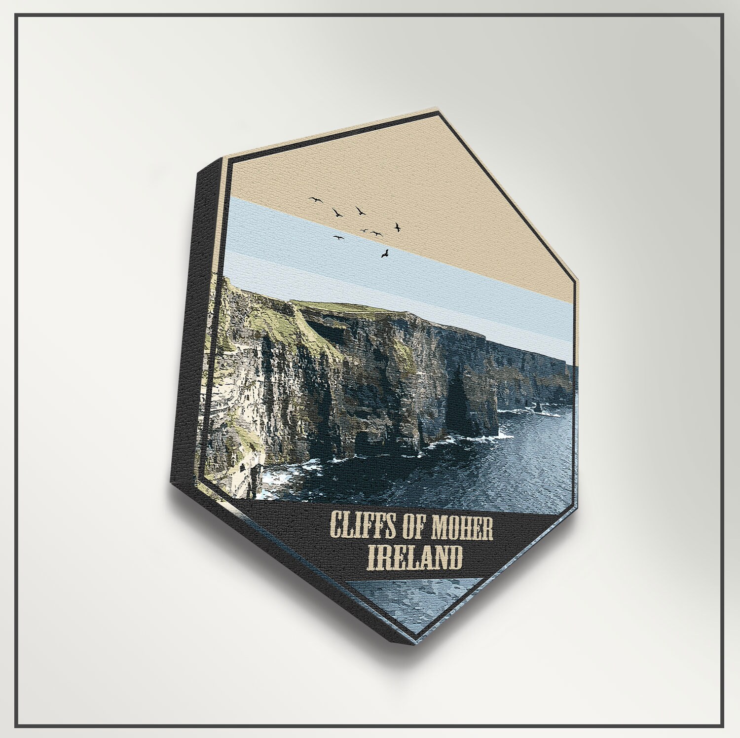 Cliffs of Moher Ireland Hexagon Illustration by Printed | Etsy