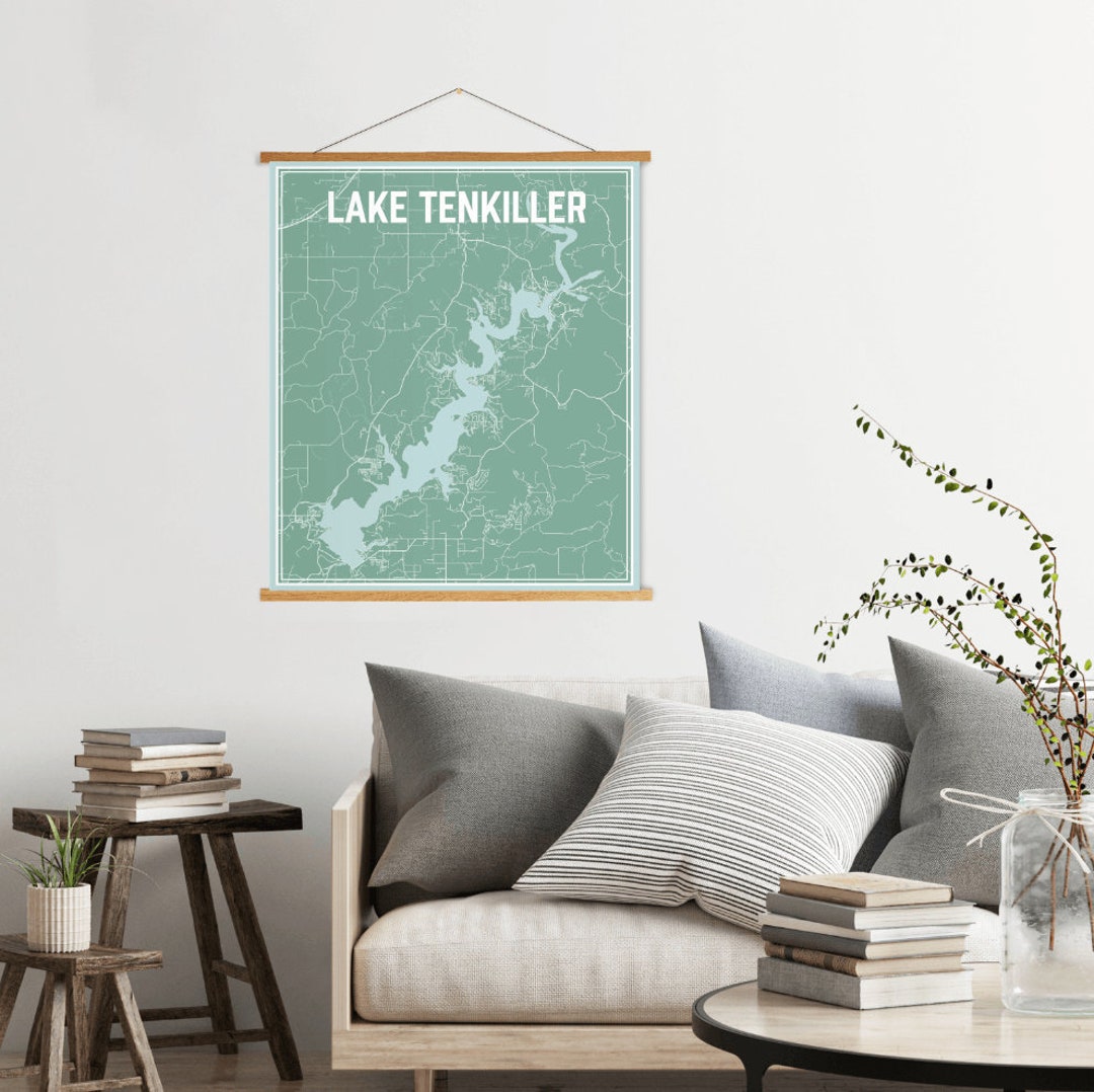 Lake Tenkiller Oklahoma Street Map Print | Lake Tenkiller Magnetic ...