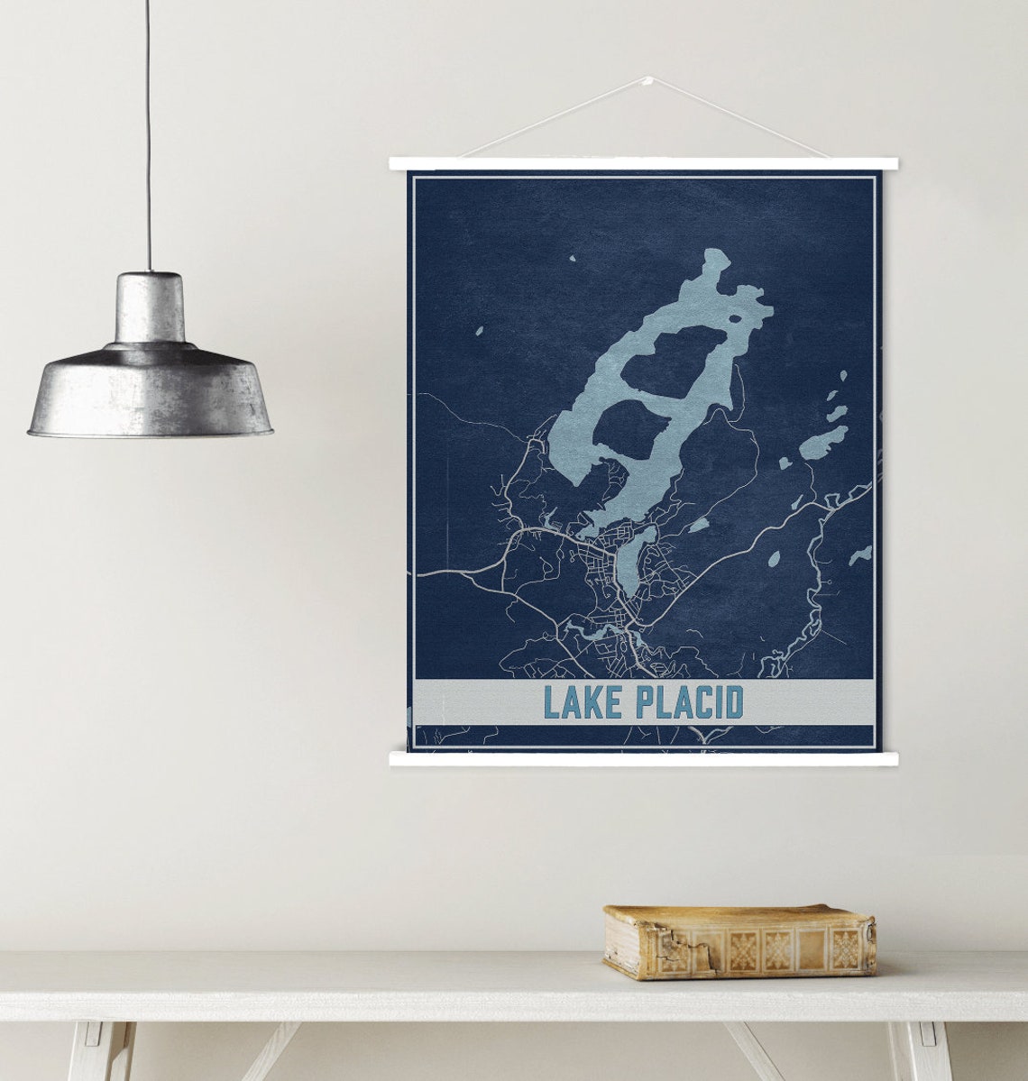 Lake Placid New York Map Print Lake Placid Magnetic Poster | Etsy