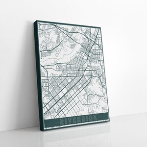 Riverside California Street Map Hanging Canvas Map of Riverside Printed ...