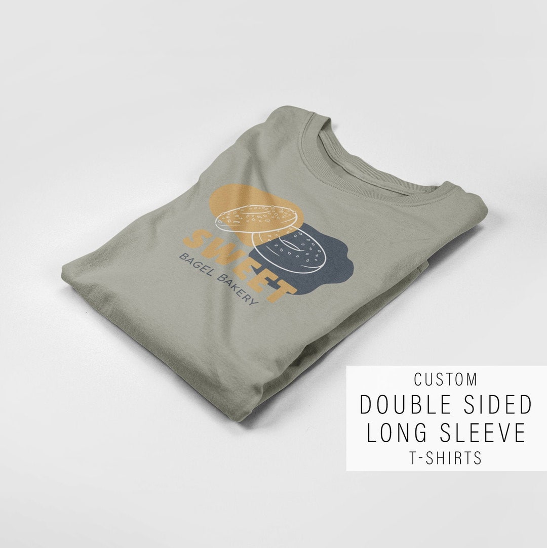 Double Sided Customizable Logo Graphic Long Sleeve Tee Shirt by Printed ...