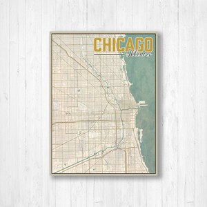 Chicago Illinois Nautical Street Map | Hanging Canvas Map of Chicago ...