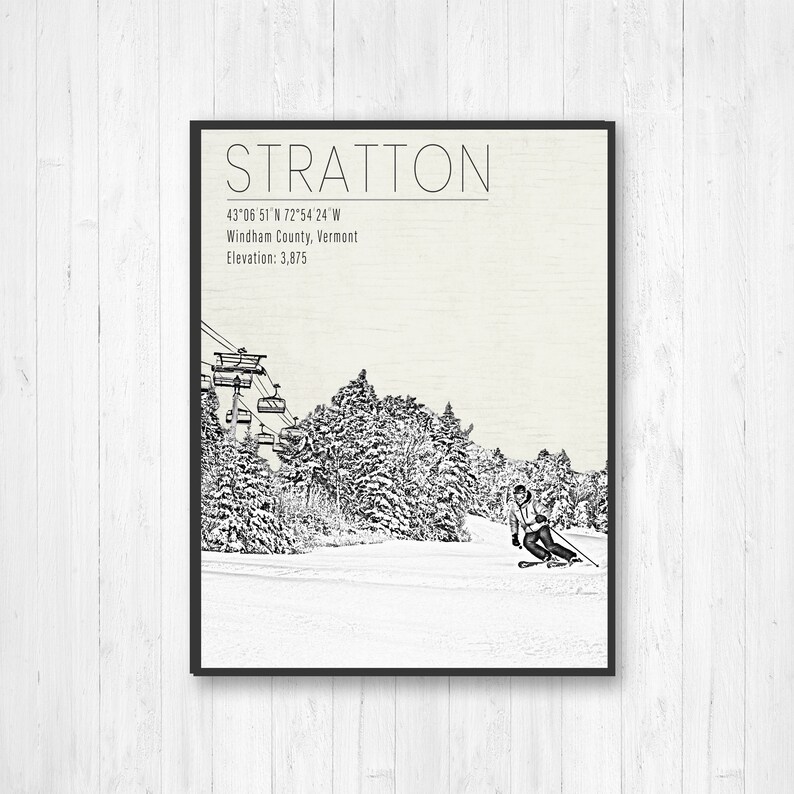 Stratton Vermont Ski Resort Print | Hanging Canvas of Stratton Mountain ...