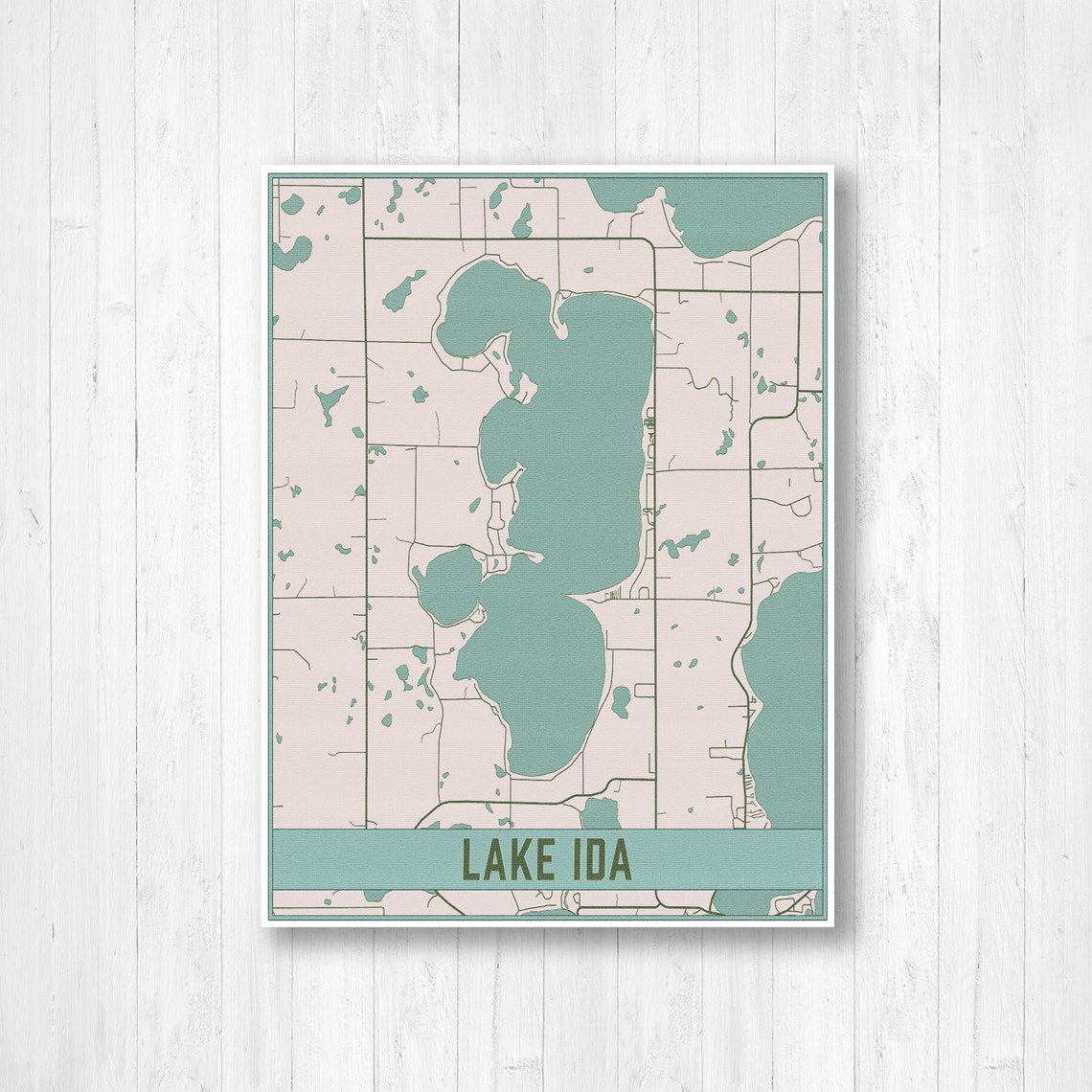 Lake Ida Minnesota Map Print Lake Ida Magnetic Poster Frame | Etsy