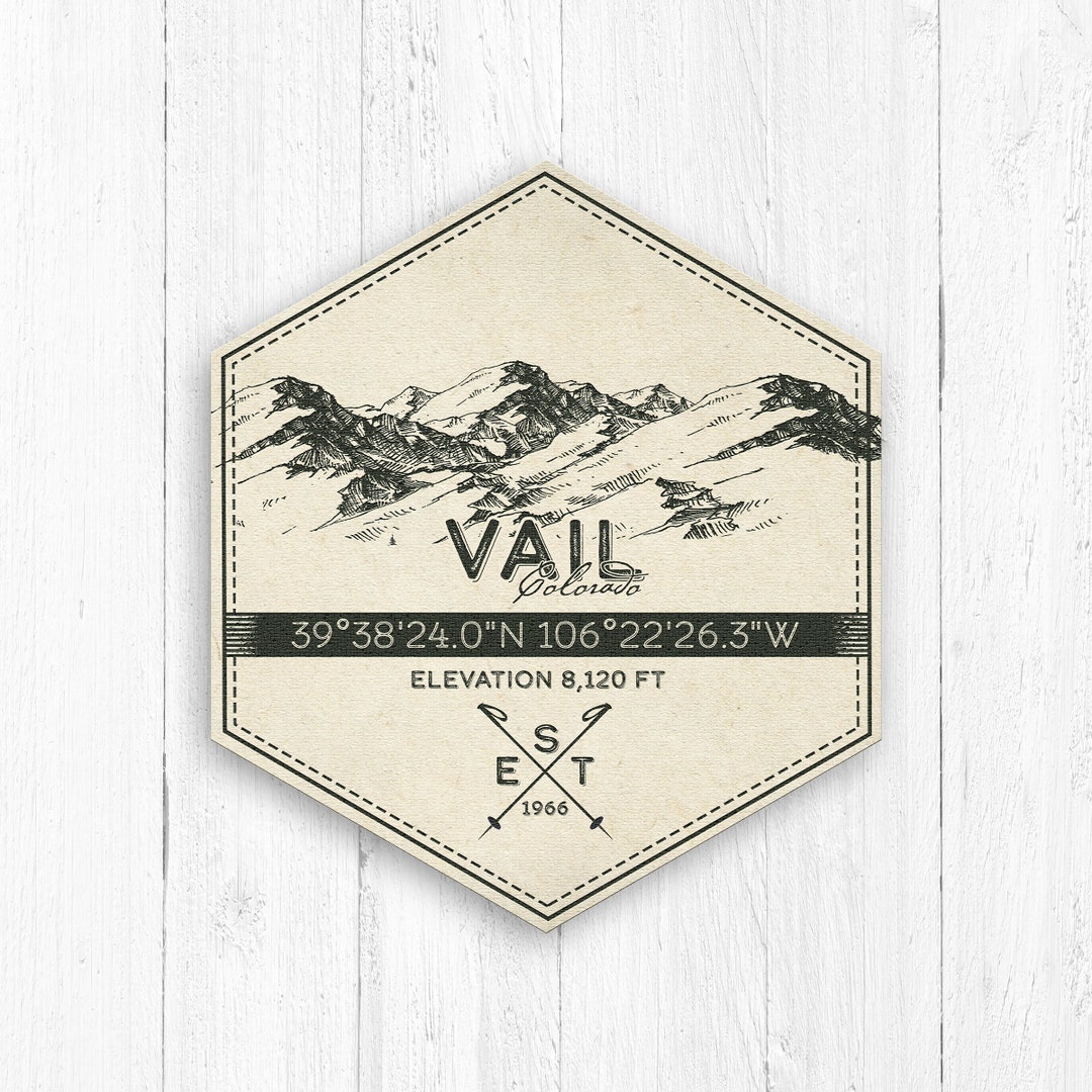 Vail Ski Resort Hexagon Badge - Etsy