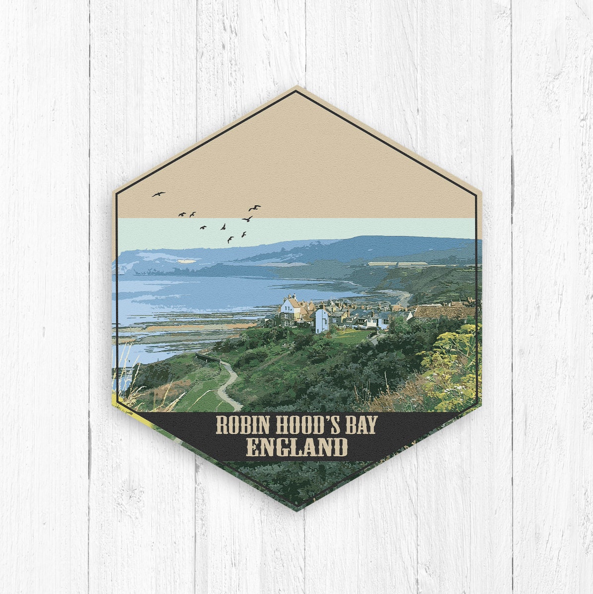 Robin Hood's Bay England Hexagon Print by Printed | Etsy