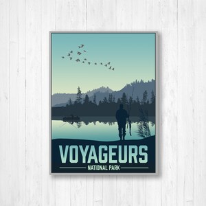 Voyageurs National Park Minnesota Modern Illustration Print | Voyageurs ...