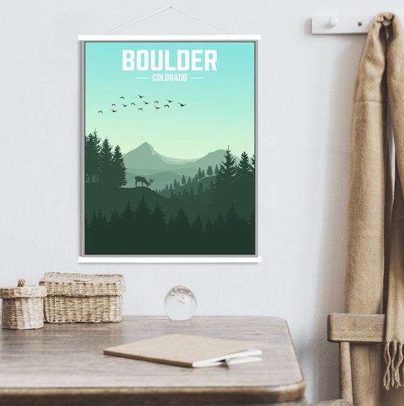 Boulder Colorado Modern Illustration Print Boulder Colorado | Etsy