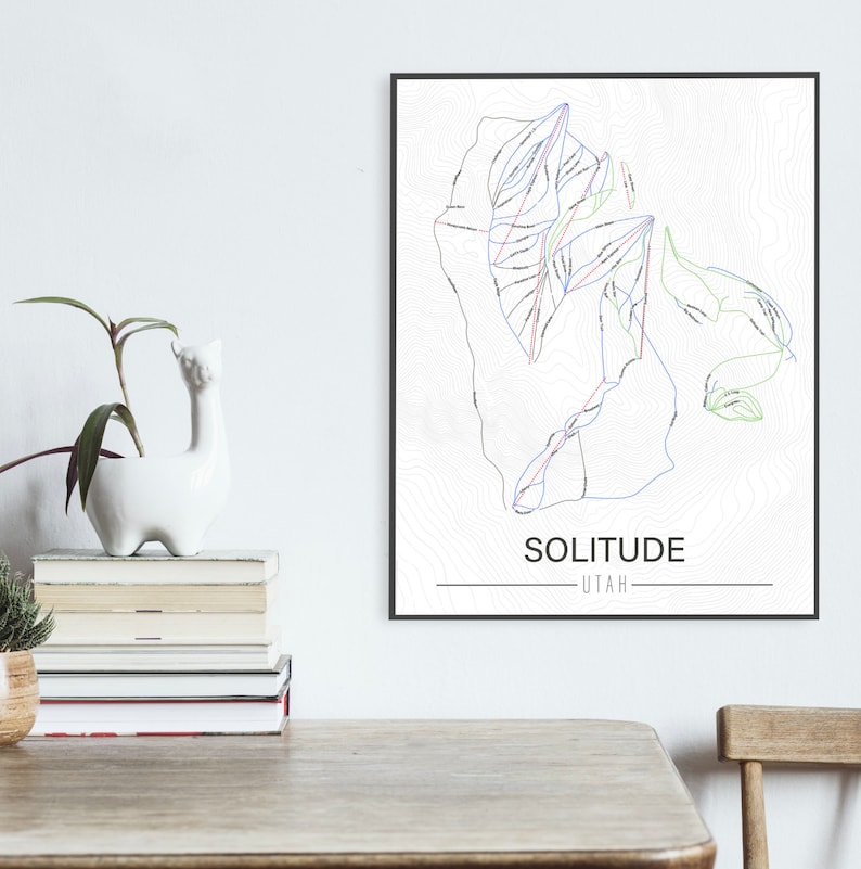 Solitude Utah Ski Trail Map Hanging Canvas of Solitude Ski - Etsy