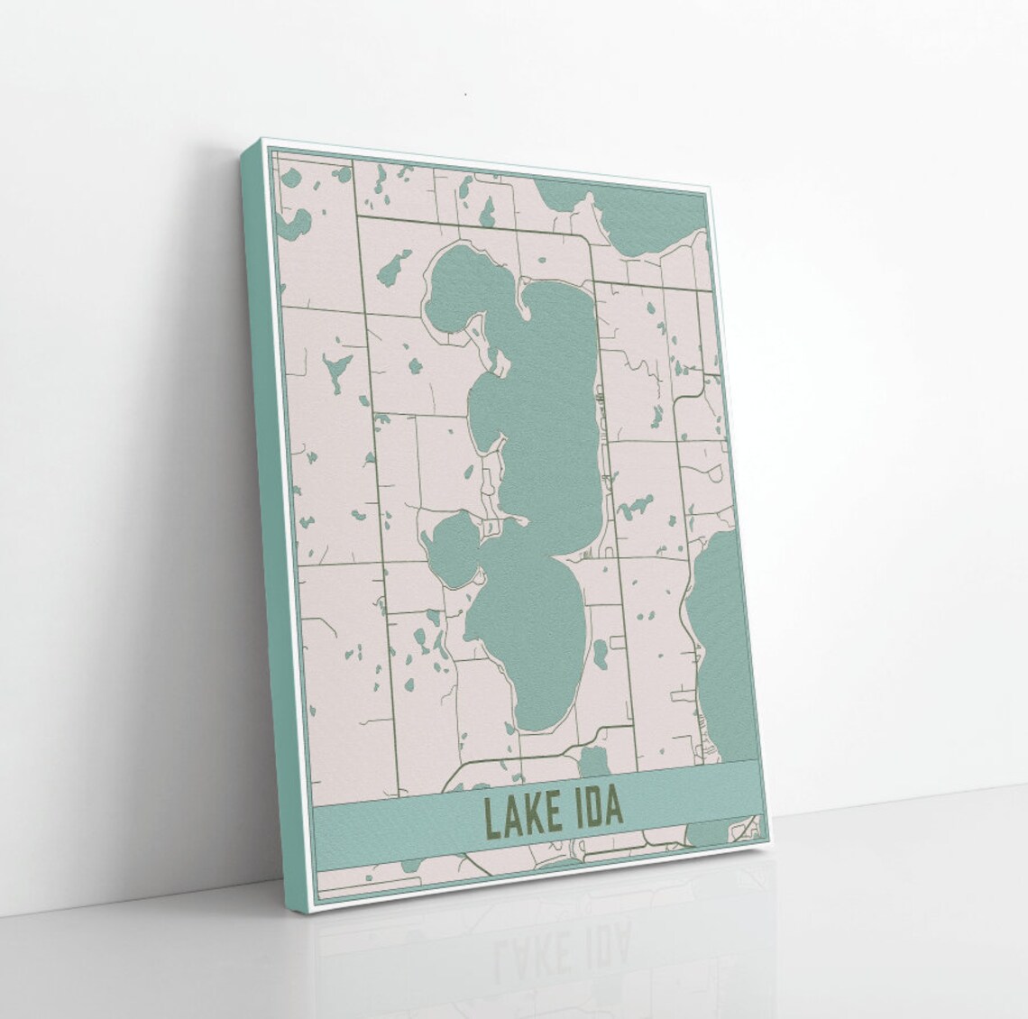 Lake Ida Minnesota Map Print Lake Ida Magnetic Poster Frame | Etsy