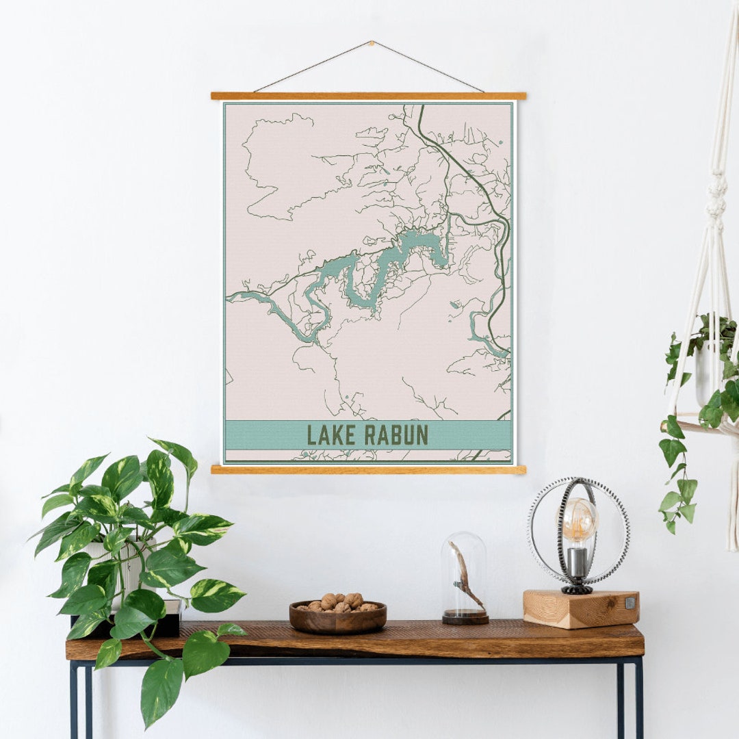 Lake Rabun Georgia Map Print | Lake Rabun Magnetic Poster Frame ...