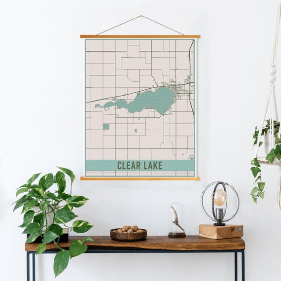 Clear Lake Iowa Map Print Clear Lake Magnetic Poster Frame | Etsy