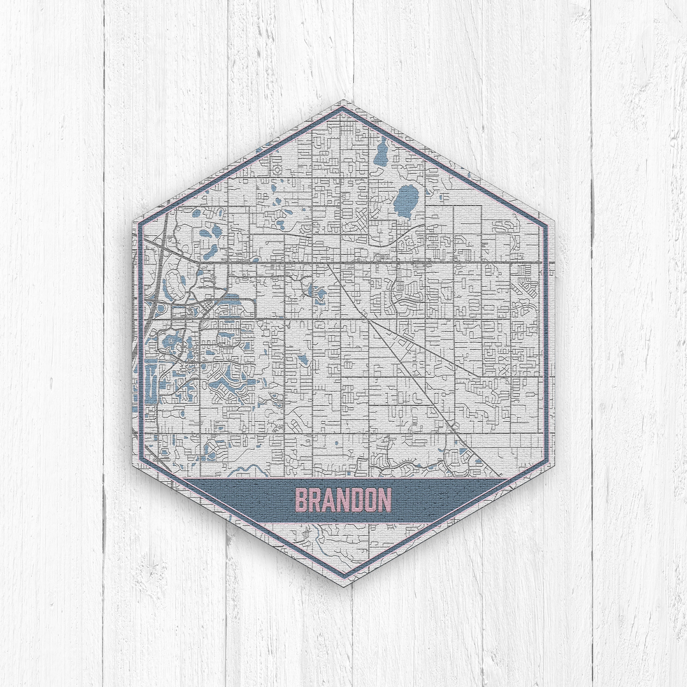 Brandon Florida Street Map Brandon Florida Hexagon Brandon - Etsy UK