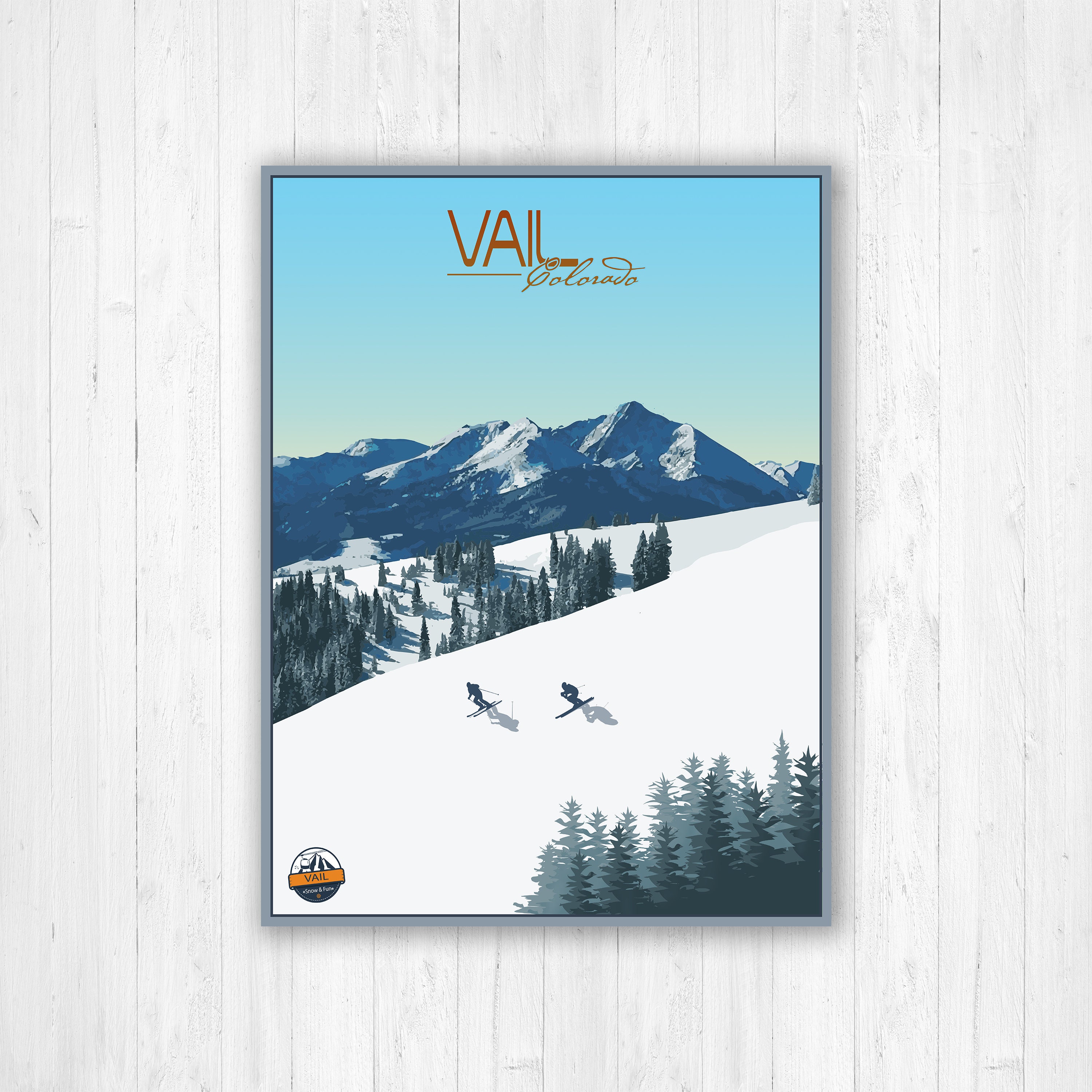 Vail Colorado Modern Illustration Print Hanging Canvas of - Etsy