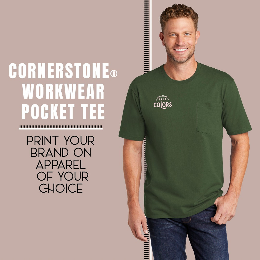 Cornerstone ® Workwear Pocket Tee | Custom Pocket Tee | Custom Workwear ...