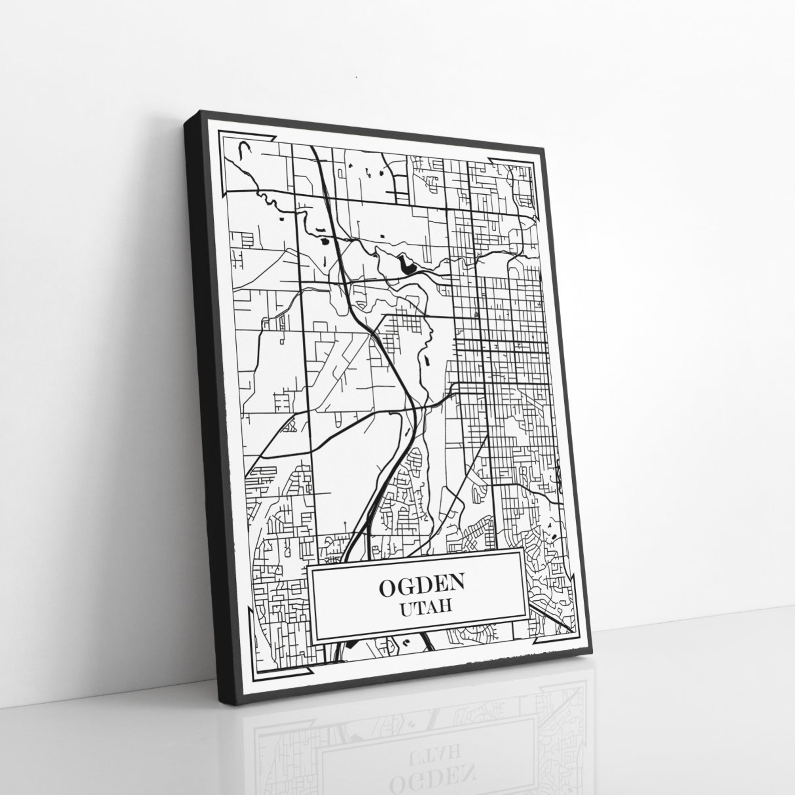 Ogden Utah Street Map Hanging Canvas Map of Ogden Printed - Etsy