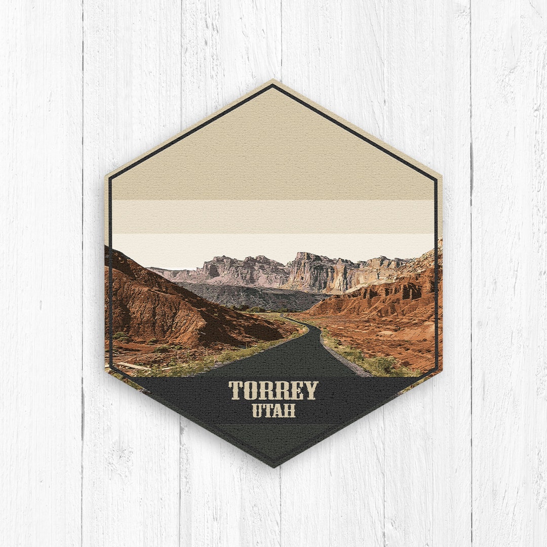 Torrey Utah Hexagon Illustration by Printed Marketplace - Etsy