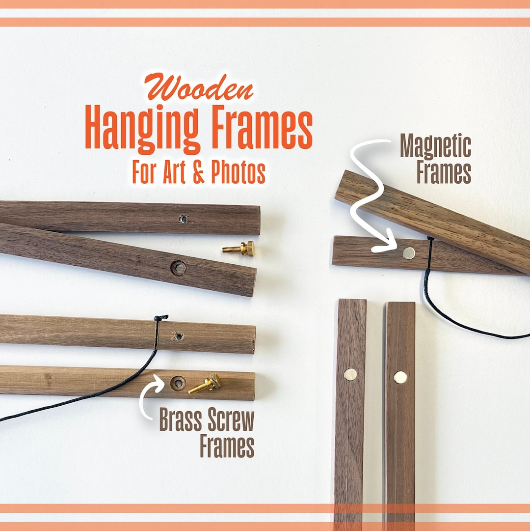 Hanging Wooden Magnetic Picture Frames for Art and Picture | Hanging ...