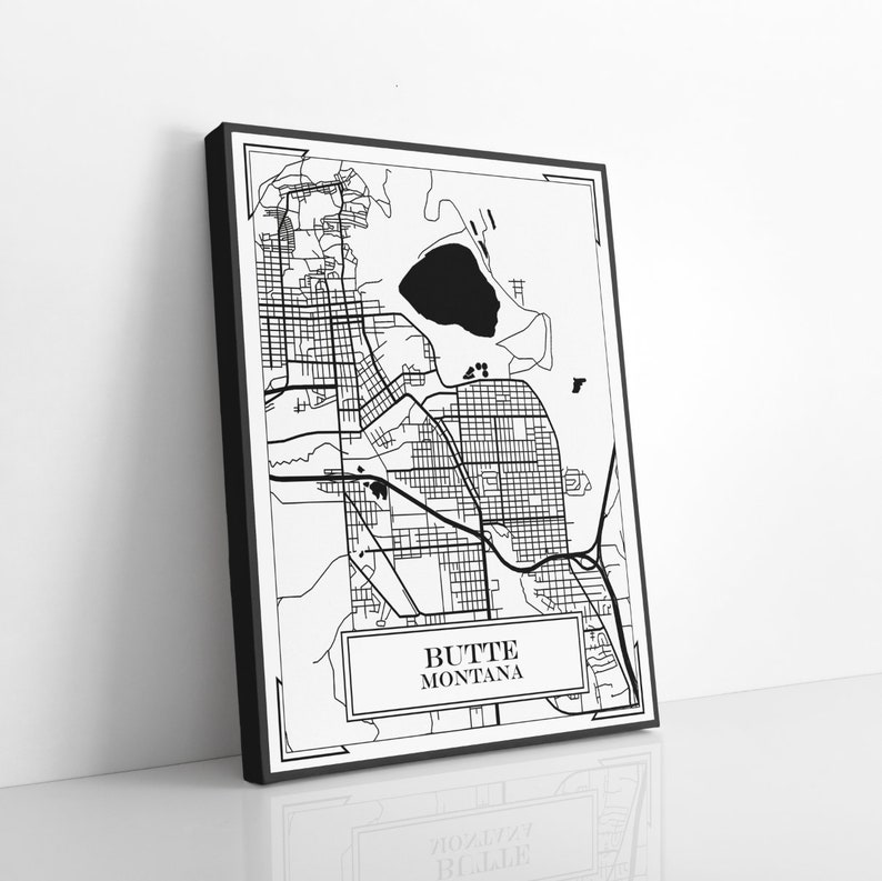 Butte Montana Street Map Hanging Canvas Map of Butte - Etsy