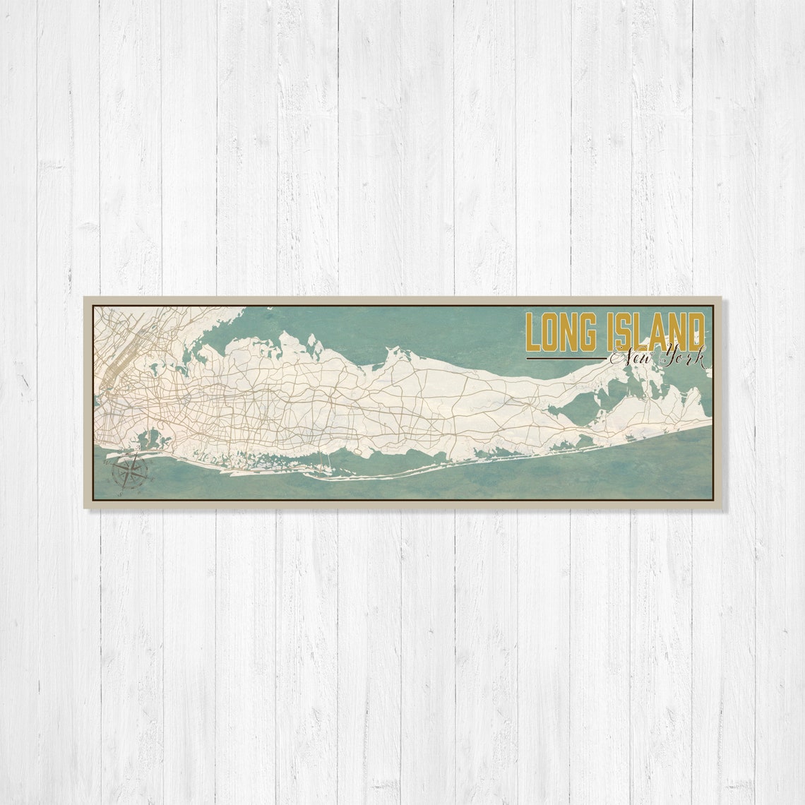 Long Island New York Nautical Street Map | Hanging Canvas Map of Long ...