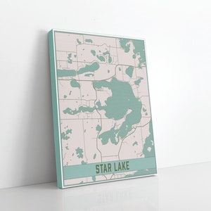 Star Lake Minnesota Map Print | Star Lake Magnetic Poster Frame ...