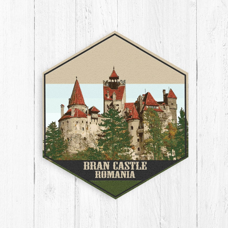 Bran Castle Romania Hexagon Illustration by Printed Marketplace - Etsy