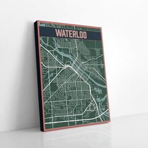 Waterloo New York Street Map | Hanging Canvas Map of Waterloo NY ...
