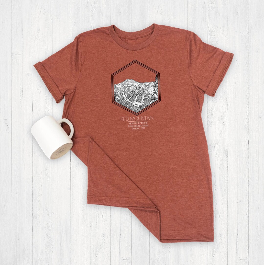 Red Mountain Ski Resort Hexagon Graphic Tee Shirt or Hoodie by Printed ...