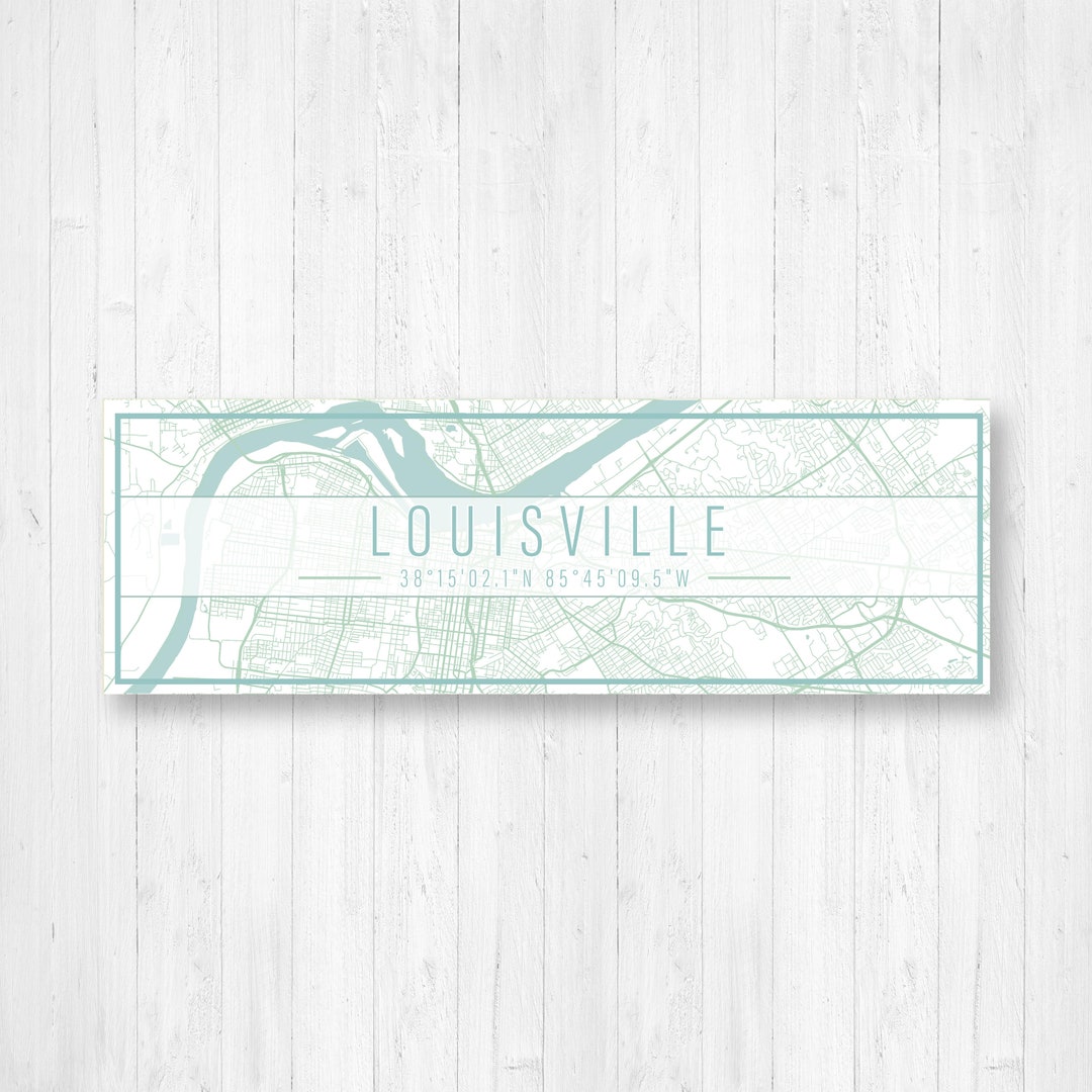Louisville Kentucky Street Map Sign Hanging Canvas Map of Louisville ...