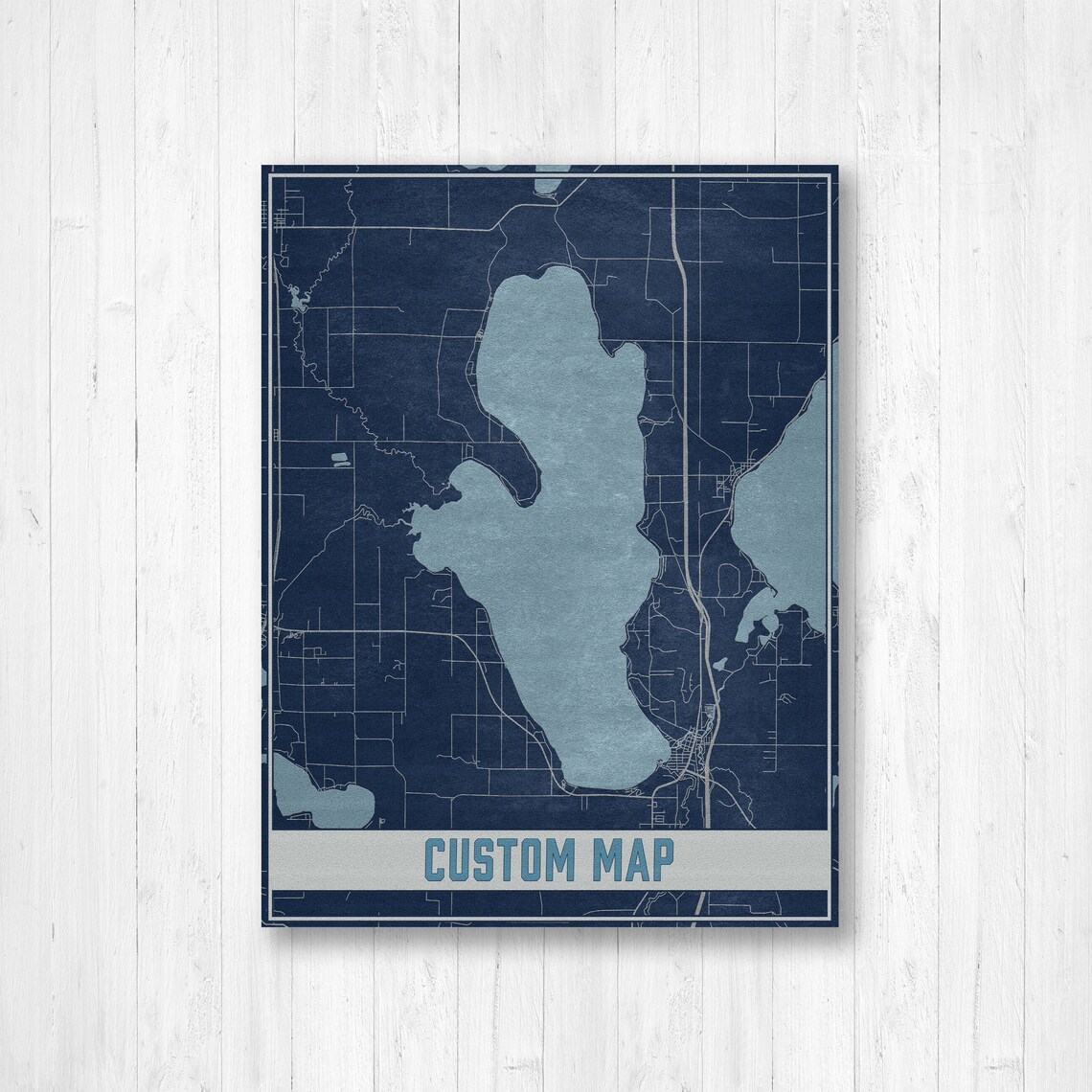 Custom Map Custom City Map Map of Hometown Map Print Dark | Etsy