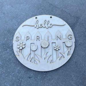 18 Hello Spring DIY Wood Kit Sign Wall Decor Home Sign Door Hanger ...