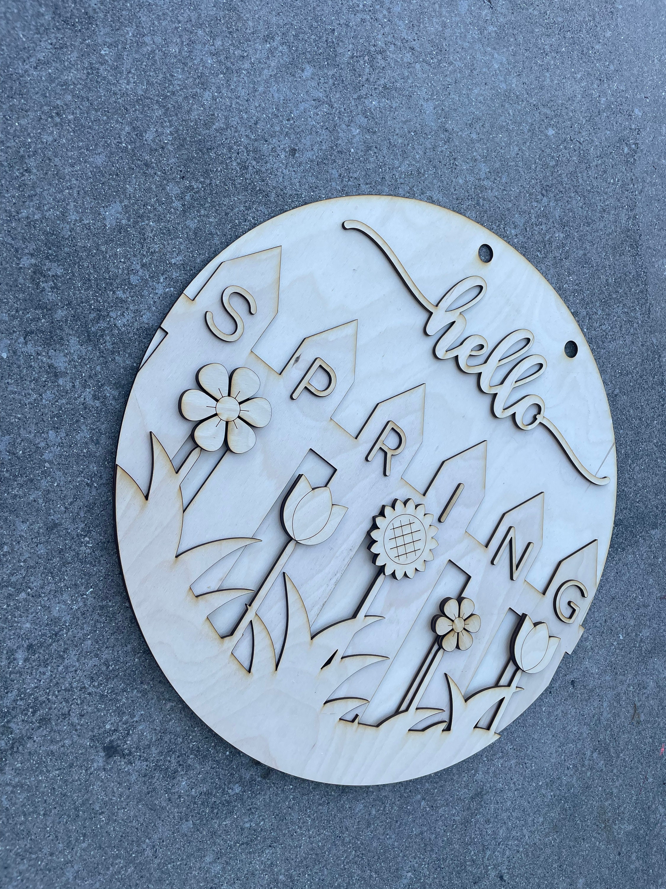 18 Hello Spring DIY Wood Kit Sign Wall Decor Home - Etsy