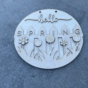 18 Hello Spring DIY Wood Kit Sign Wall Decor Home Sign Door Hanger ...