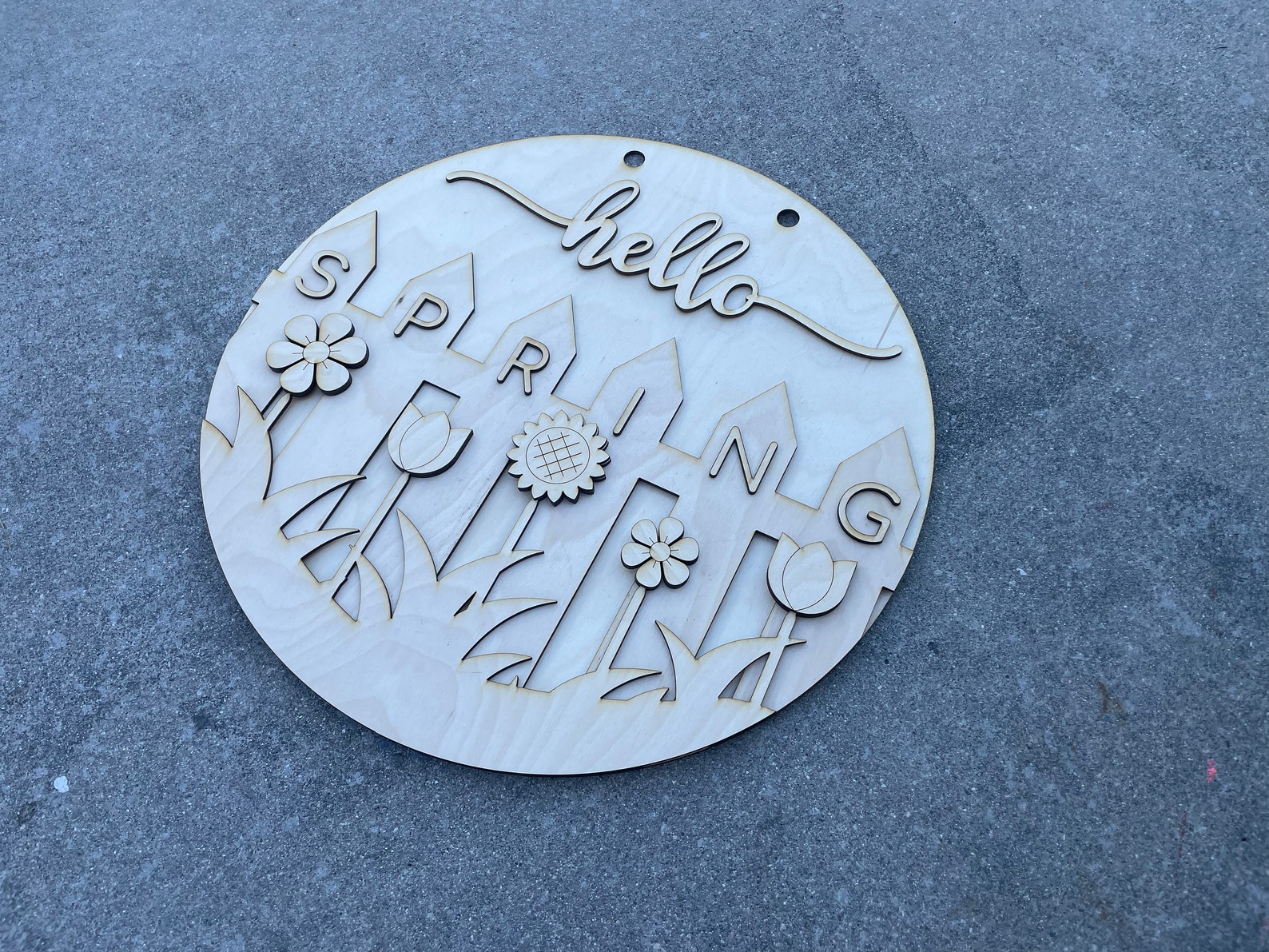 18 Hello Spring DIY Wood Kit Sign Wall Decor Home Sign Door Hanger ...