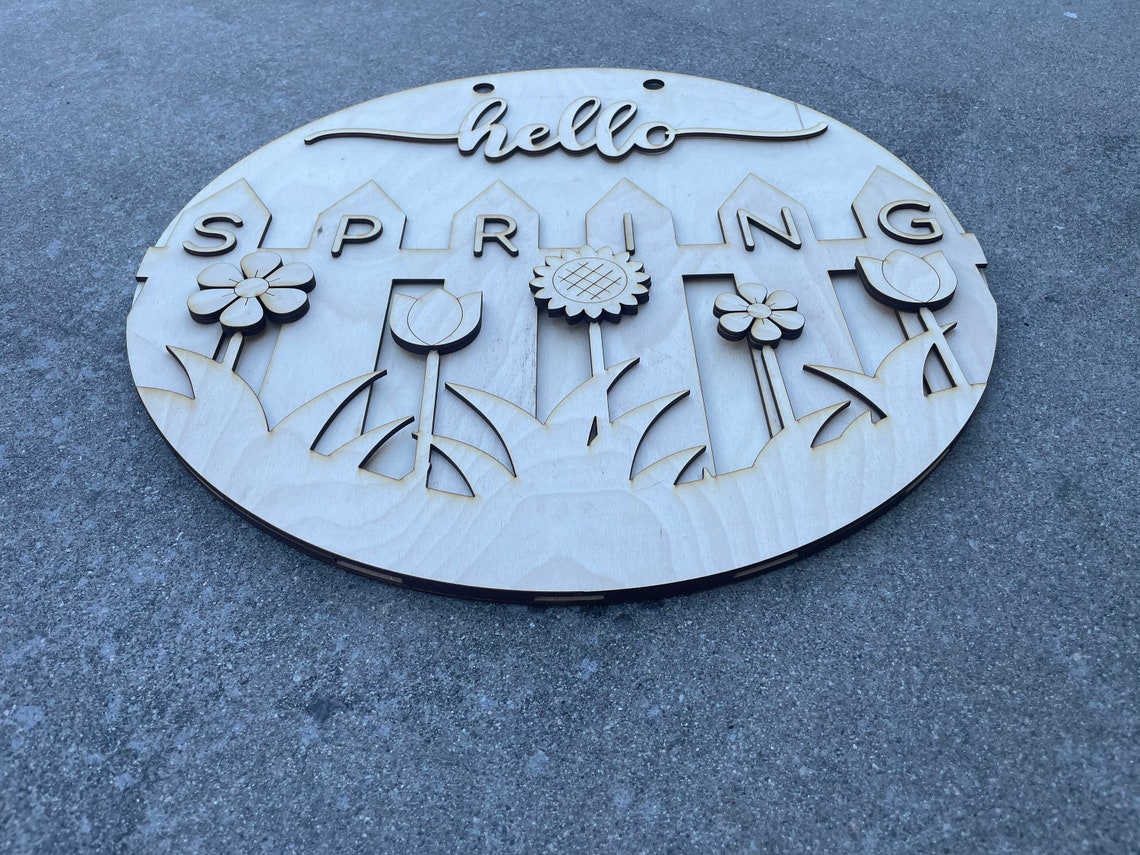 18 Hello Spring DIY Wood Kit Sign Wall Decor Home - Etsy