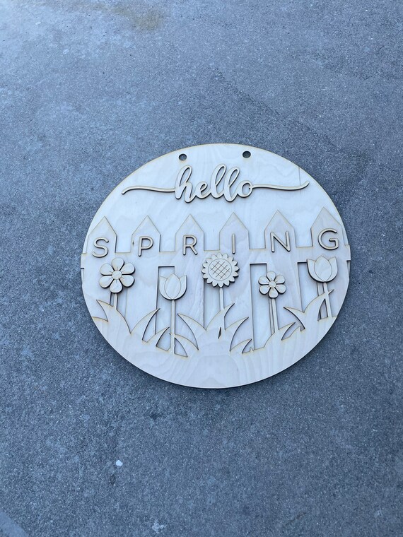 18 Hello Spring DIY Wood Kit Sign Wall Decor Home | Etsy