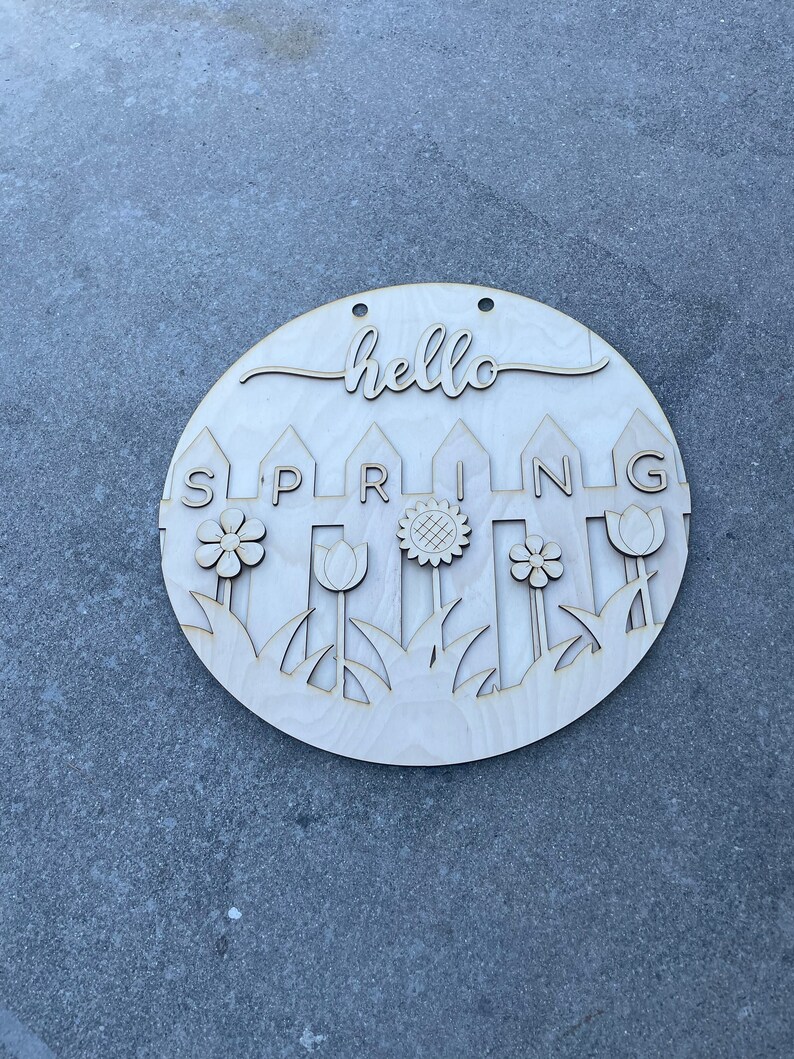 18 Hello Spring DIY Wood Kit Sign Wall Decor Home - Etsy