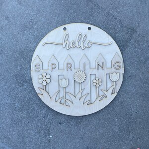 18 Hello Spring DIY Wood Kit Sign Wall Decor Home Sign Door Hanger ...
