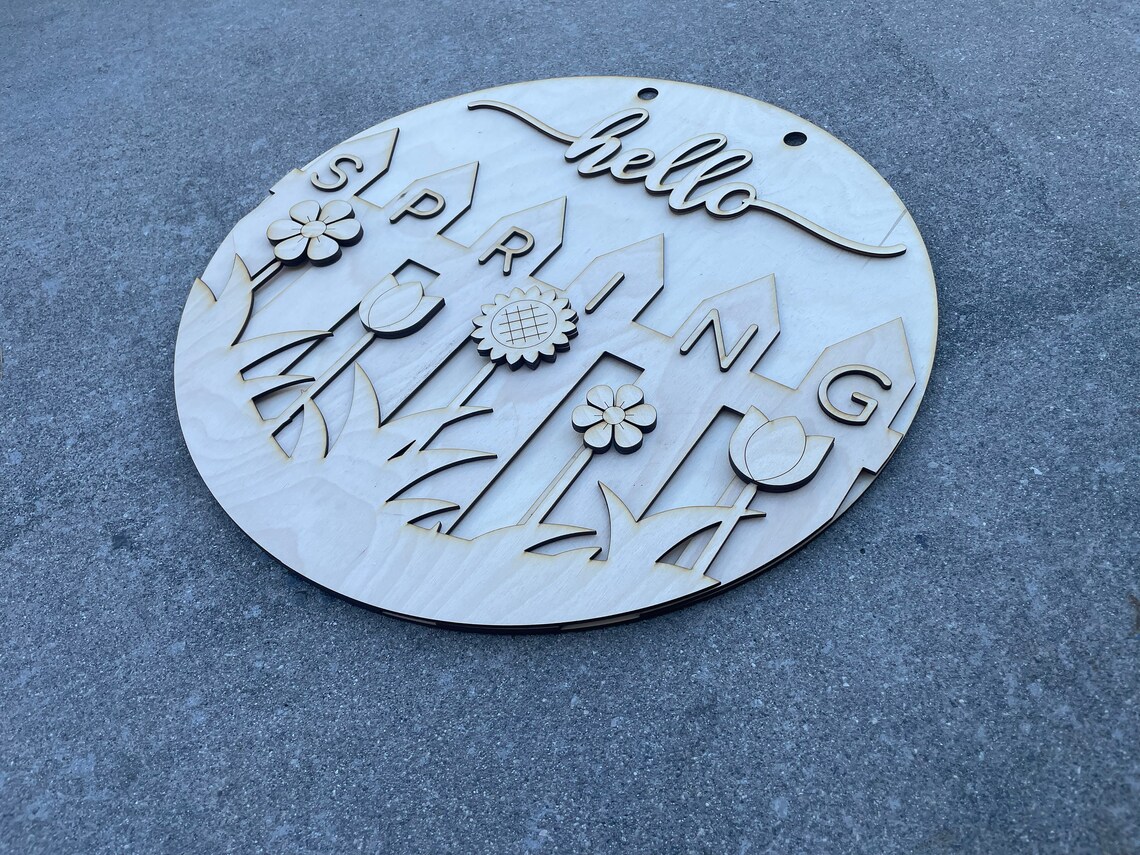 18 Hello Spring DIY Wood Kit Sign Wall Decor Home | Etsy